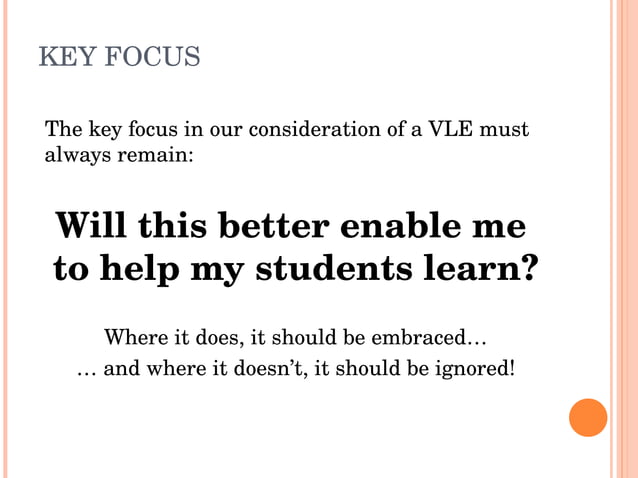 VLE Presentation | PPT