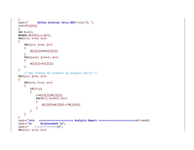 Linear analysis of 2 d truss in c++ | PPT