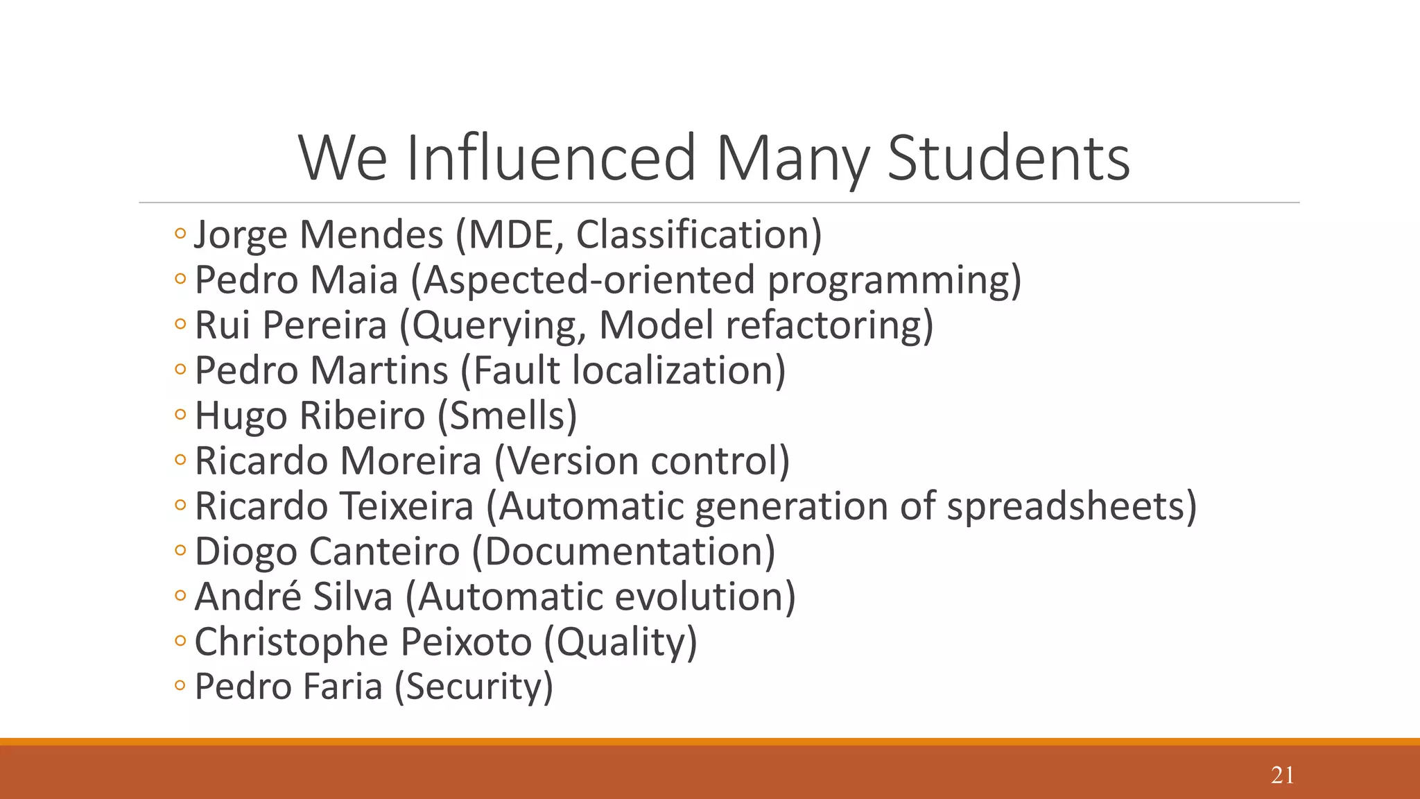 Automatically Inferring ClassSheet Models from Spreadsheets | PPTX