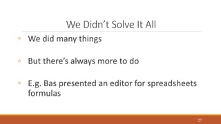 Automatically Inferring ClassSheet Models from Spreadsheets | PPTX