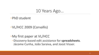 Automatically Inferring ClassSheet Models from Spreadsheets | PPTX