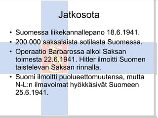 VäLirauha Ja Jatkosota | PPT