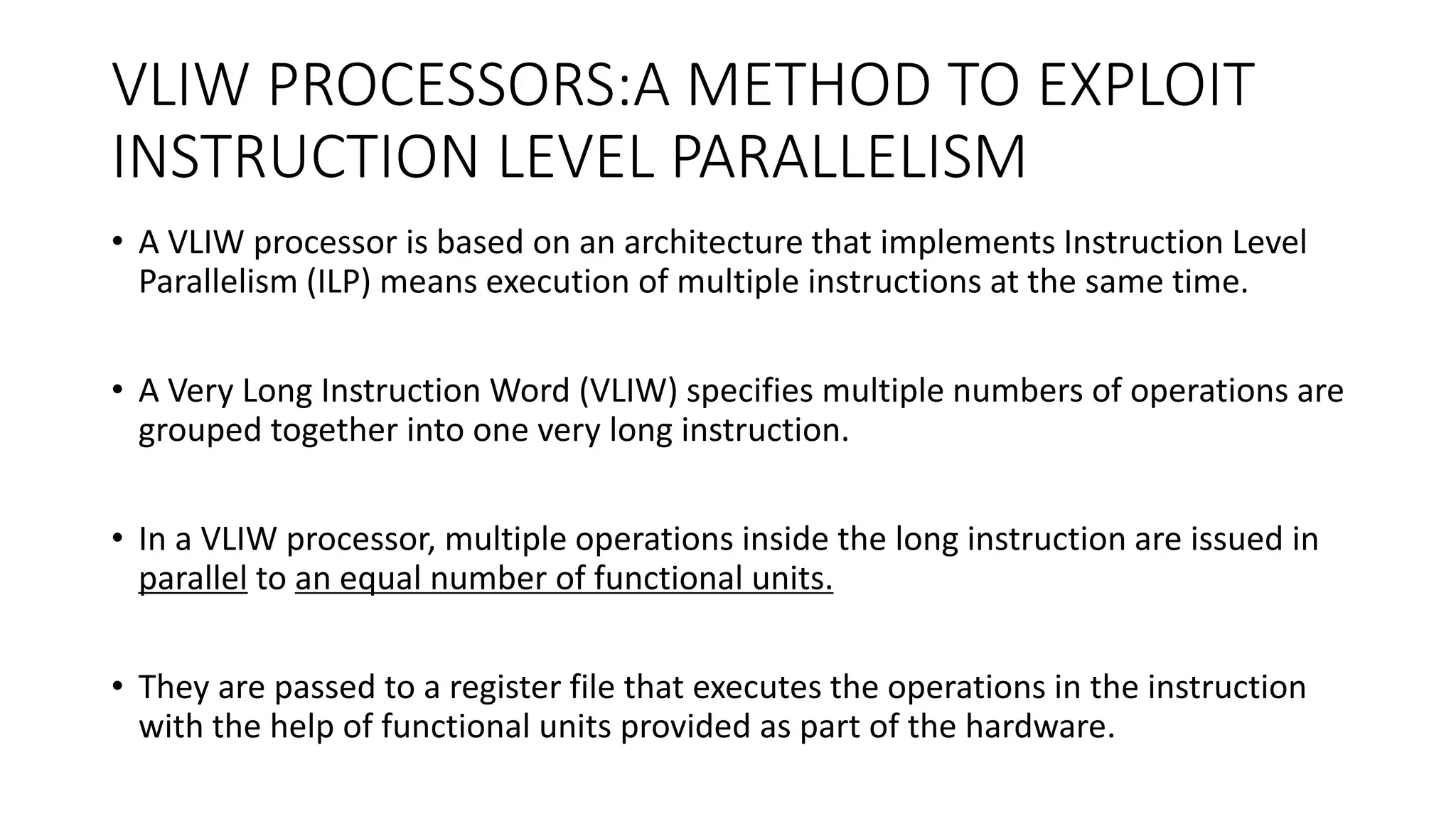 VLIW(Very Long Instruction Word) | PPTX