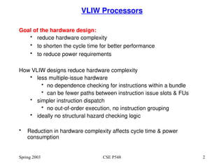 Overview of Very long instruction word processors | PPT