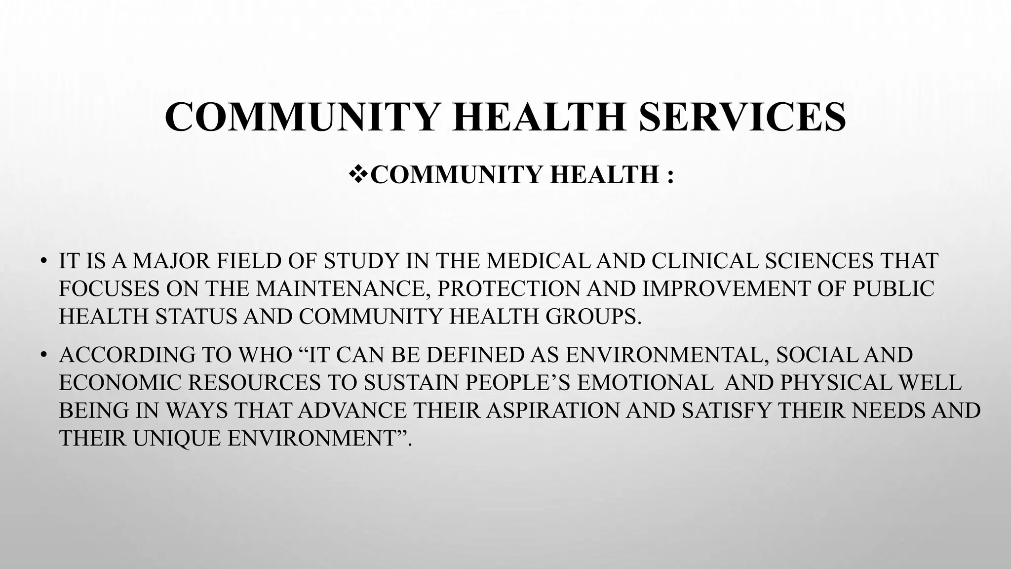 Community services presentation on slide share | PPTX