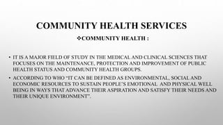 Community services presentation on slide share | PPTX