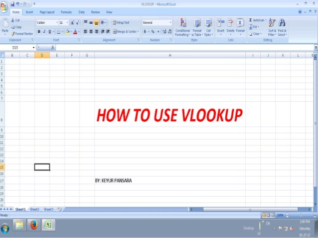 EXCEL -VLOOKUP COMMAND