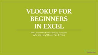 Vlookup for beginners in Excel | PPT