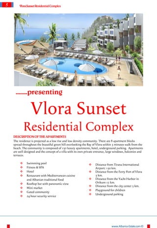 Albania Real Estate - Vlora Sunset Residence | PDF