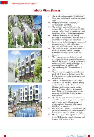 Albania Real Estate - Vlora Sunset Residence | PDF