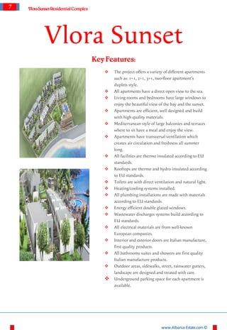 Albania Real Estate - Vlora Sunset Residence | PDF