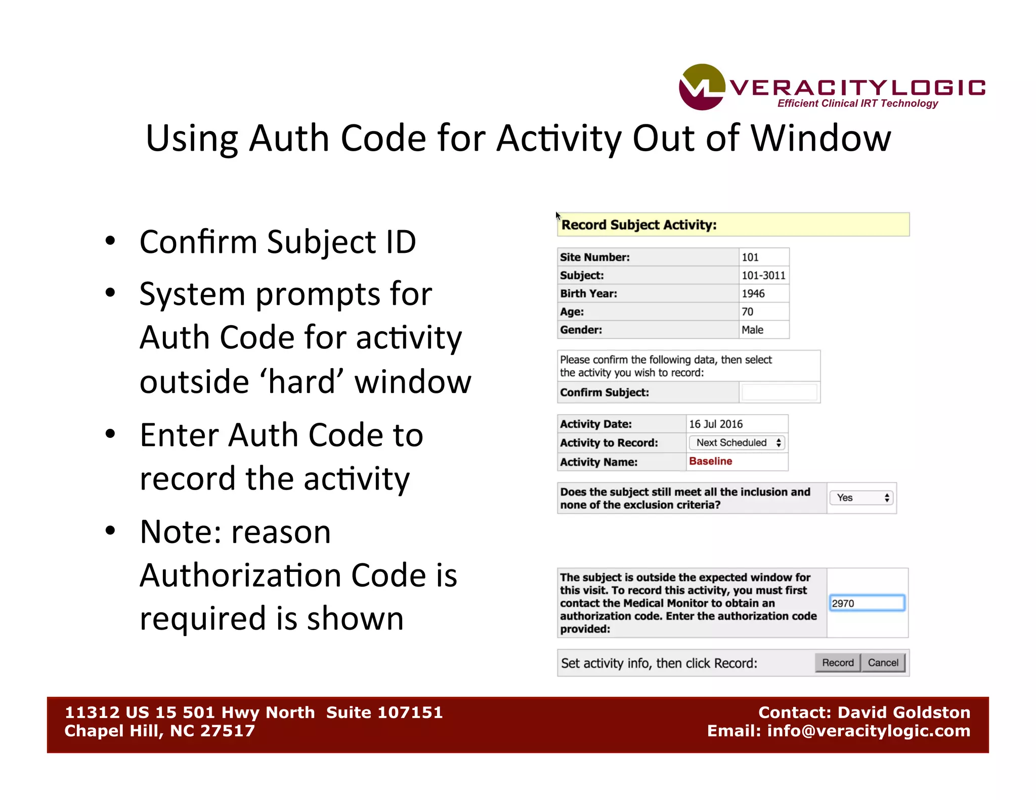 Vl Presentation Managing Protocol Deviation Using Authorization Codes