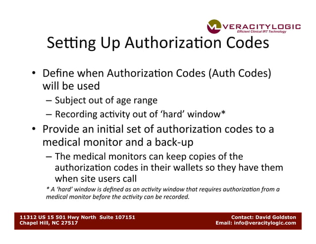 VL Presentation: Managing Protocol Deviation using Authorization Codes | PDF | Technology ...