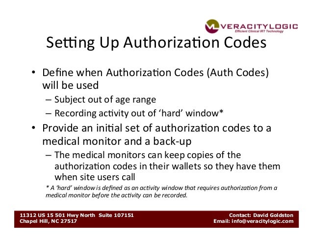Vl Presentation Managing Protocol Deviation Using Authorization Codes