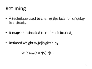 cutset retiming | PPT