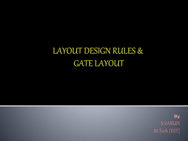 Layout & Stick Diagram Design Rules | PPTX
