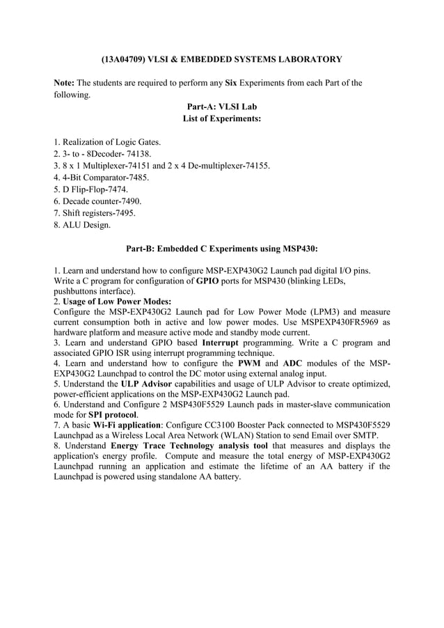 Vlsi es-lab-manual | PDF