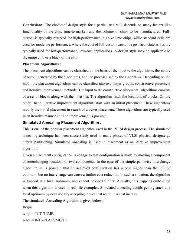 Vlsi physical design-notes | DOCX | Computing | Technology & Computing