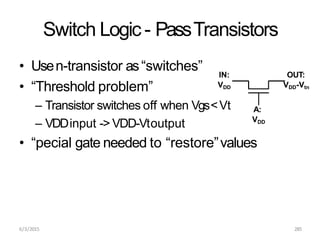 Gate level design, switch logic, pass transistors | PPTX