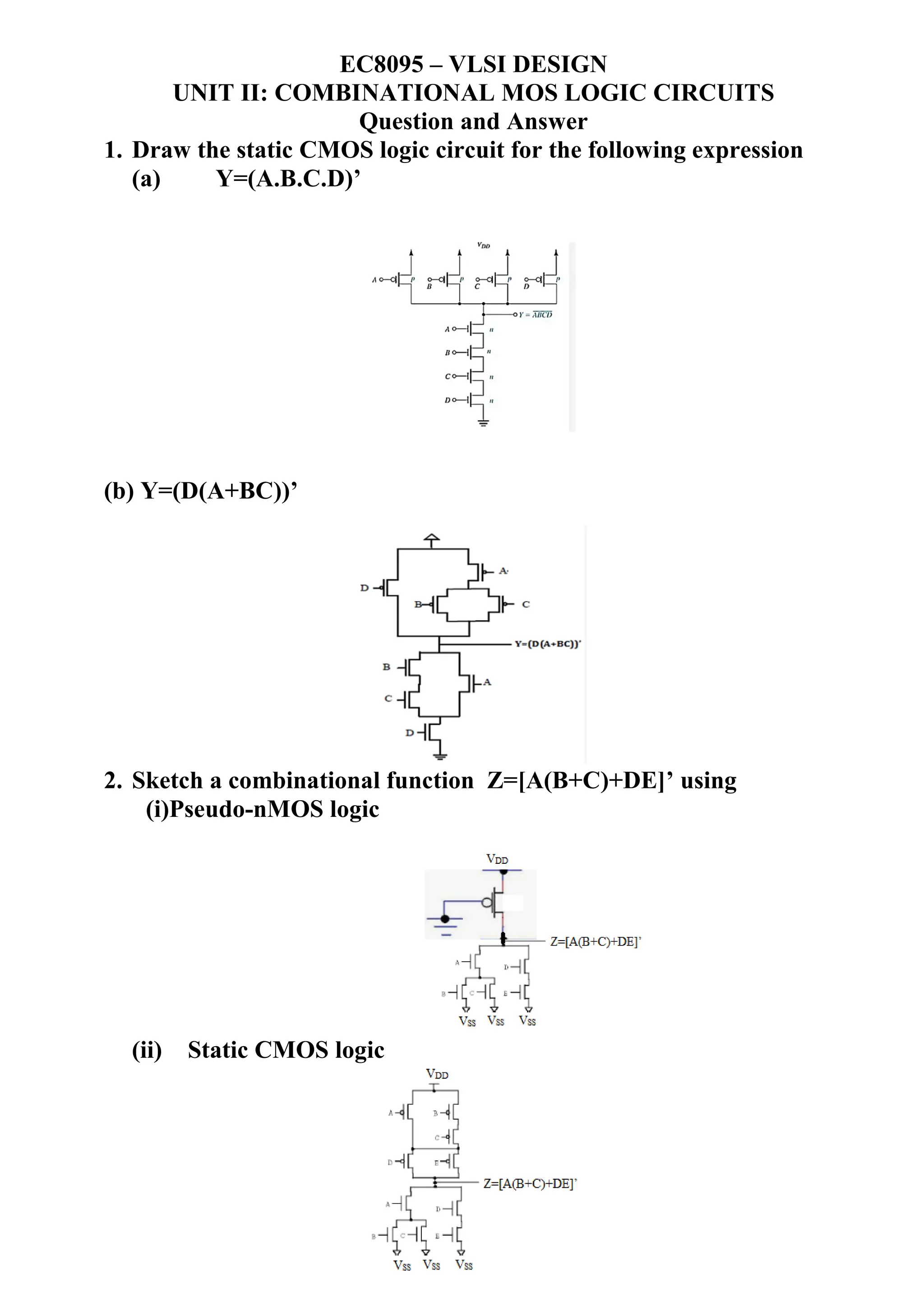 vlsi 2 unit.pdfvlsi unit 2 important notes for ece department | PDF