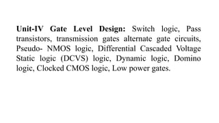 VLSI _4_UNIT PPT FINAL.pdf ppt for design | PDF | Computer Peripherals | Computing