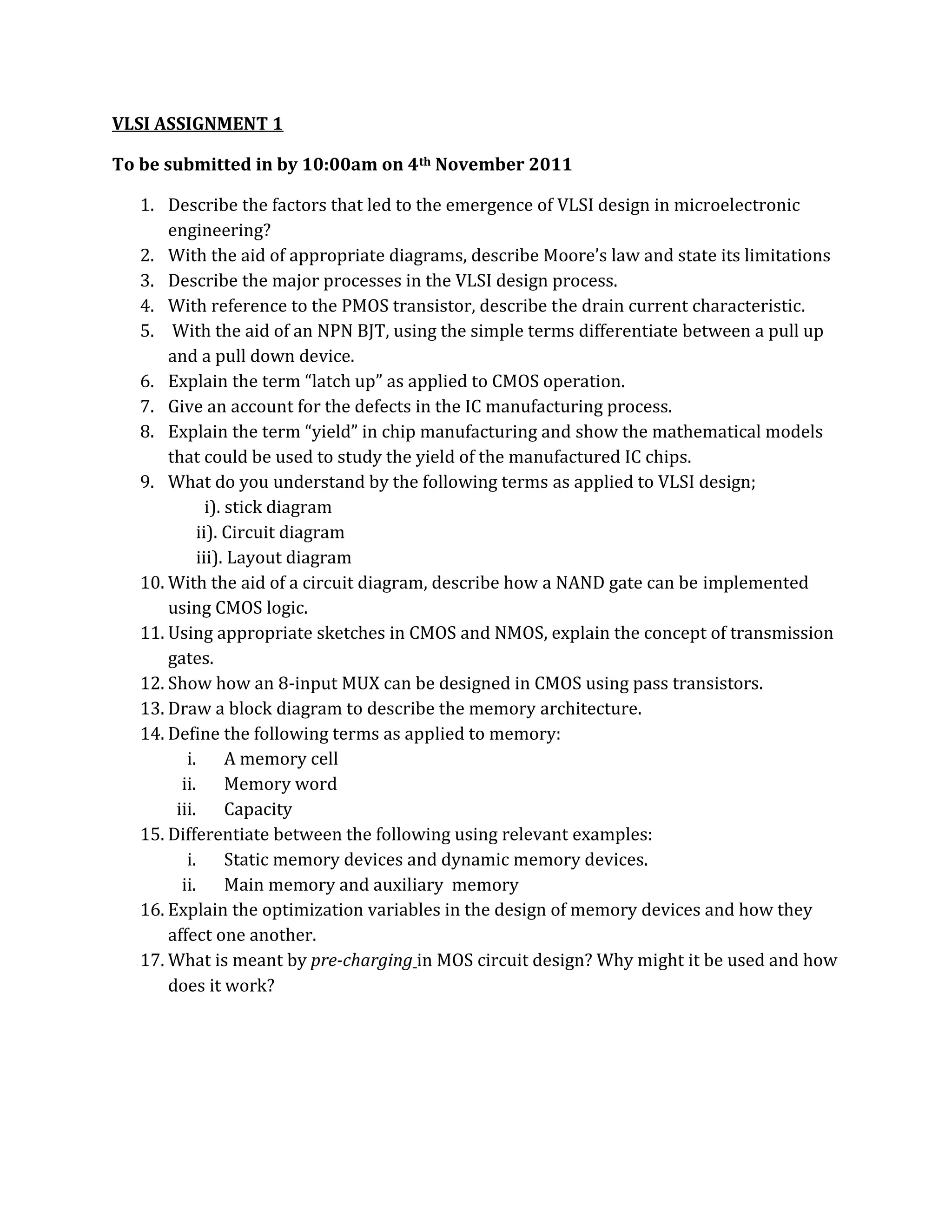 Vlsi assignment 1 | PDF Vlsi assignment 1 | PDF