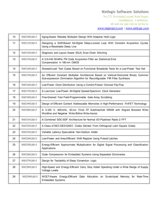 VLSI based final year project topics and ideas | DOCX