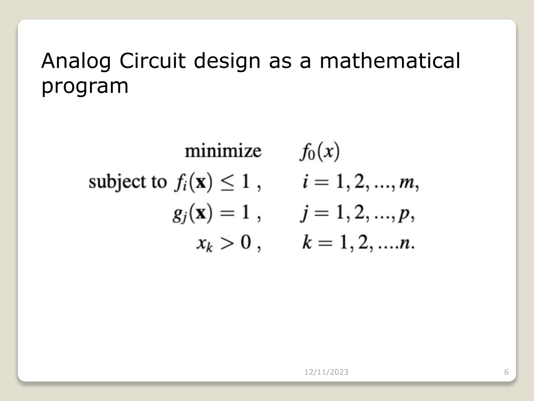 Analog VLSI Circuit optimization Technique .pptx
