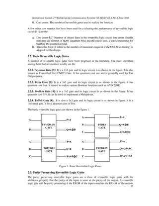 DESIGN OF PARITY PRESERVING LOGIC BASED FAULT TOLERANT REVERSIBLE ARITHMETIC LOGIC UNIT | PDF