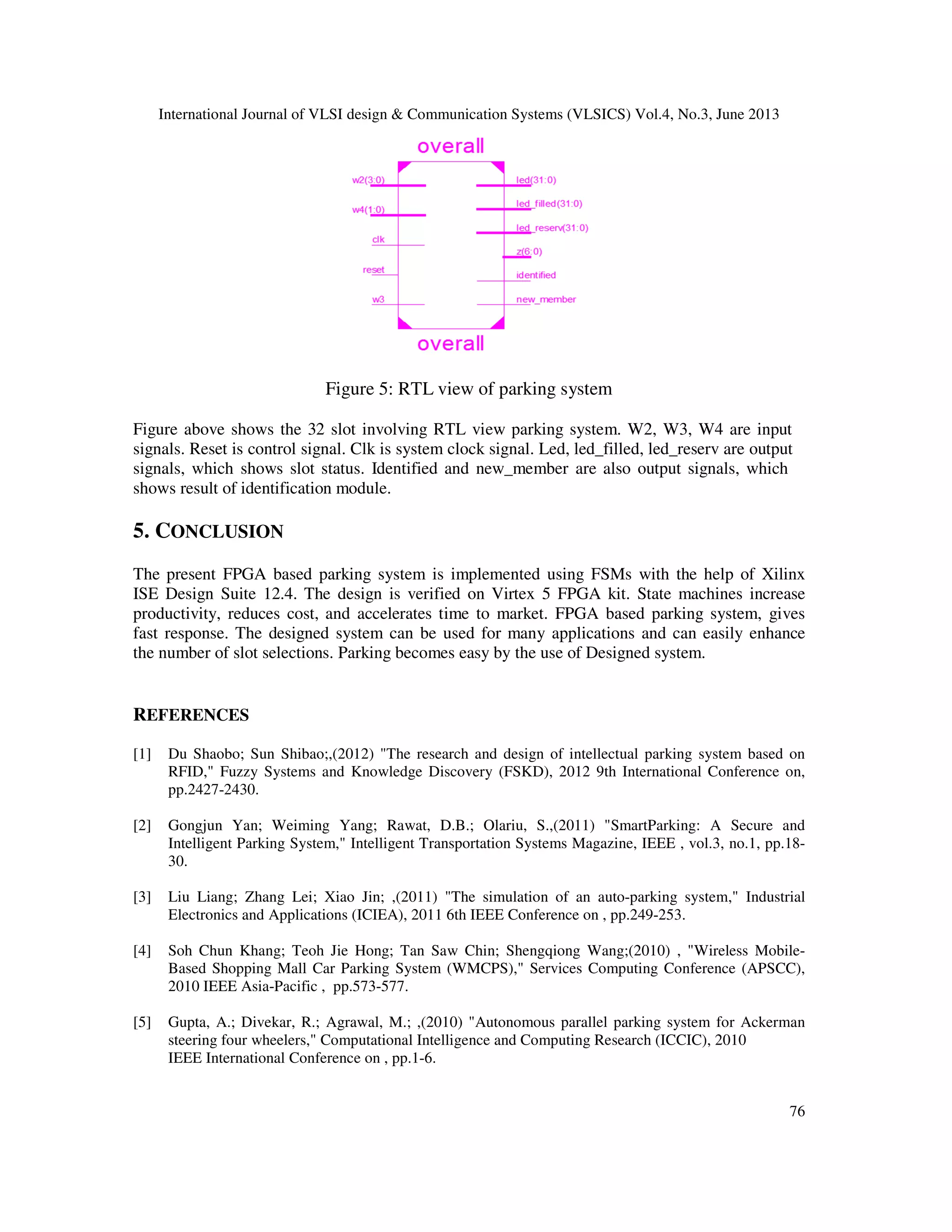 Vlsics040307DESIGN AND IMPLEMENTATION OF CAR PARKING SYSTEM ON FPGA | PDF