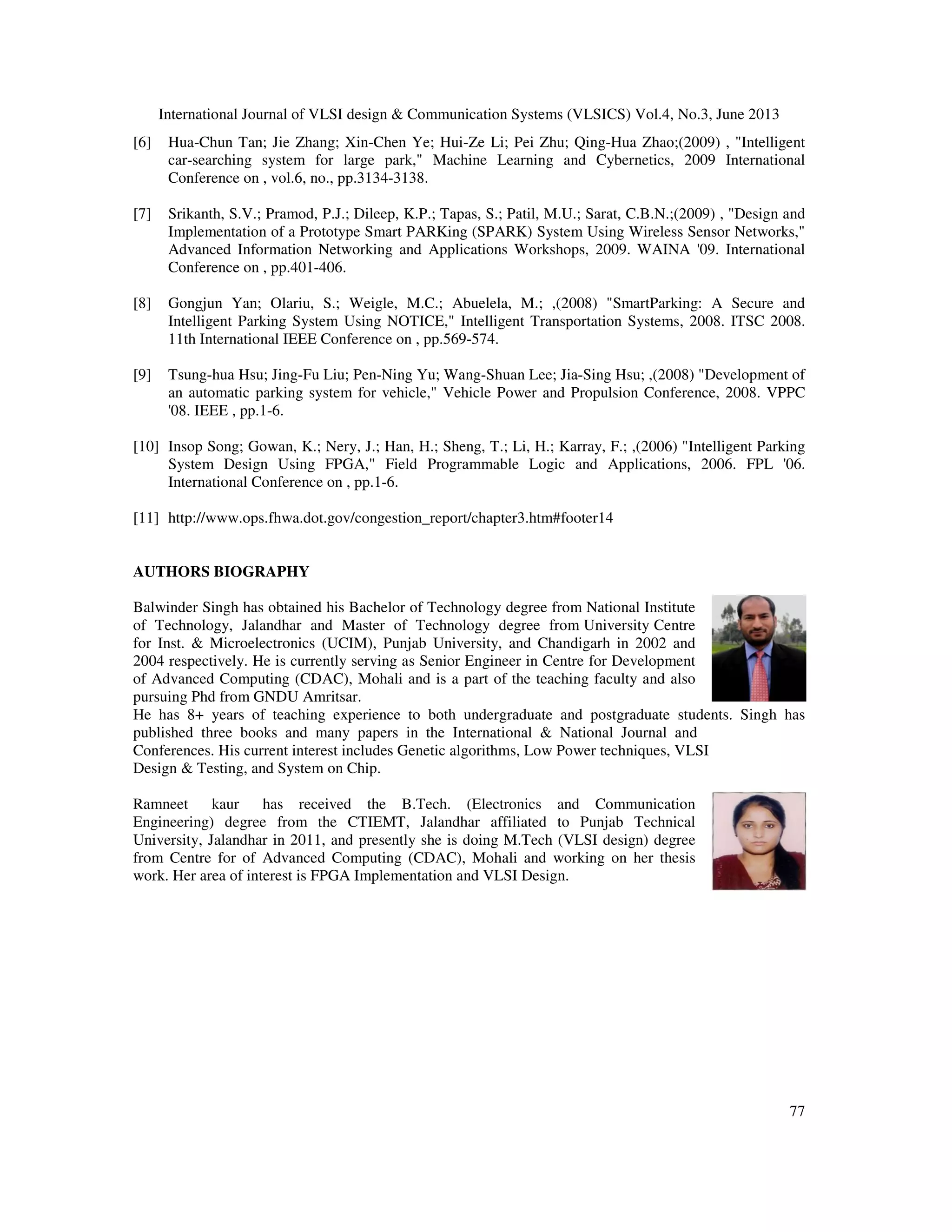 Vlsics040307DESIGN AND IMPLEMENTATION OF CAR PARKING SYSTEM ON FPGA | PDF