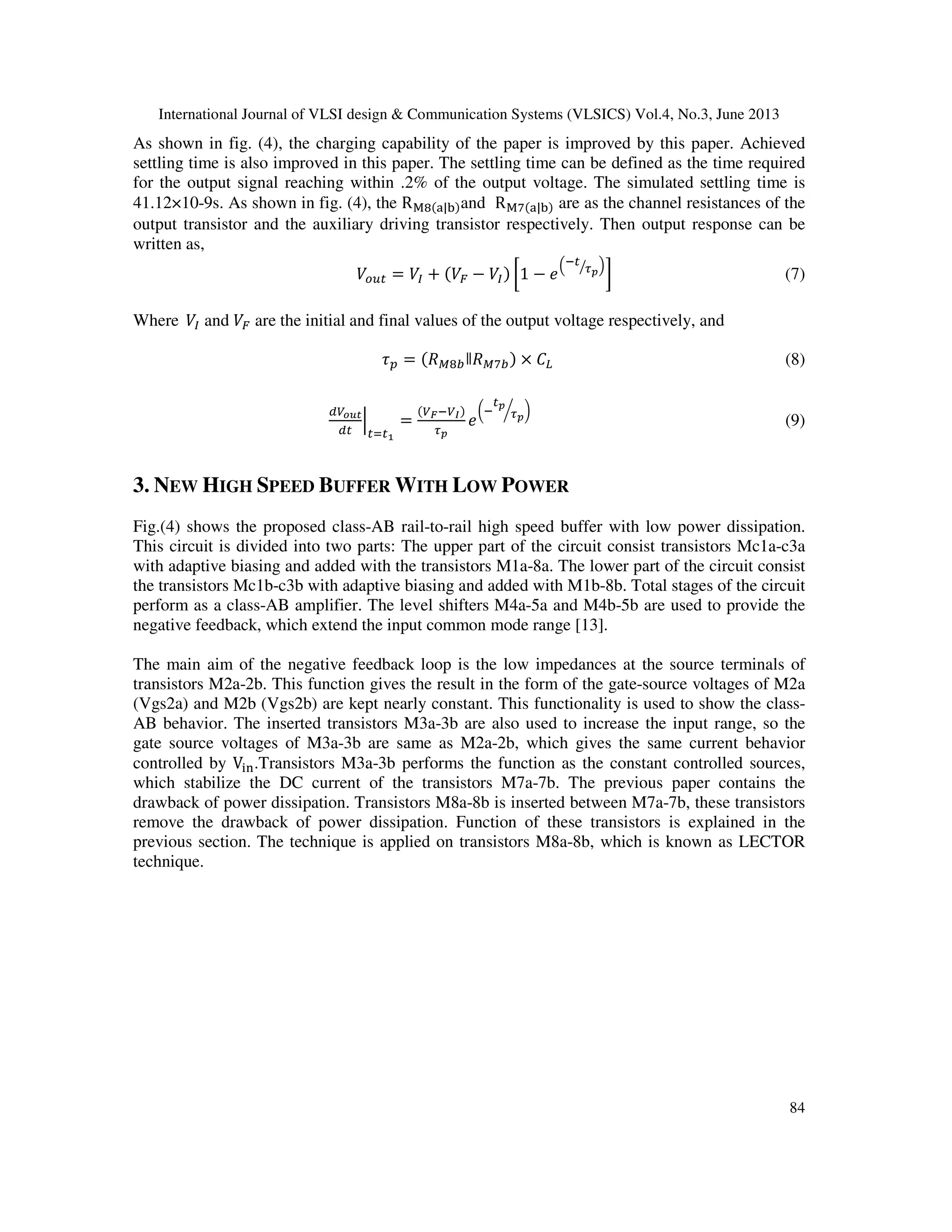 A RAIL-TO-RAIL HIGH SPEED CLASS-AB CMOS BUFFER WITH LOW POWER AND ...