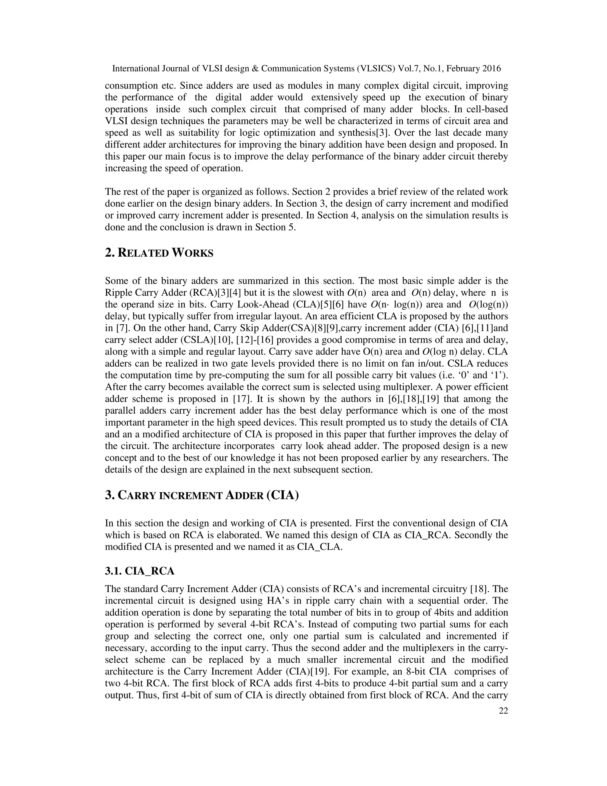 DESIGN AND IMPLEMENTATION OF AN IMPROVED CARRY INCREMENT ADDER | PDF