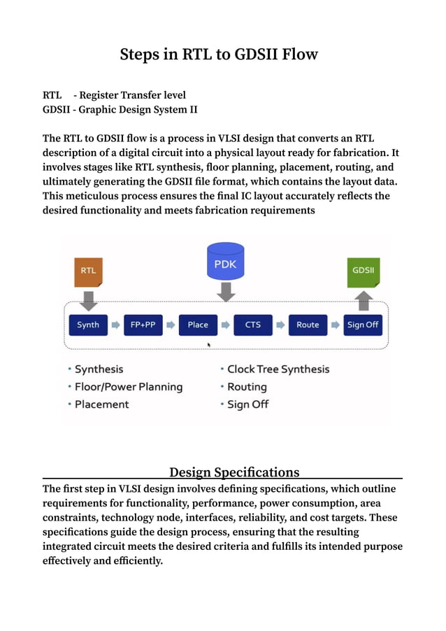 VLSI Design Flow - Very Large Scale Integration | PDF