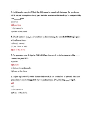 Vlsi design mc qs | PDF