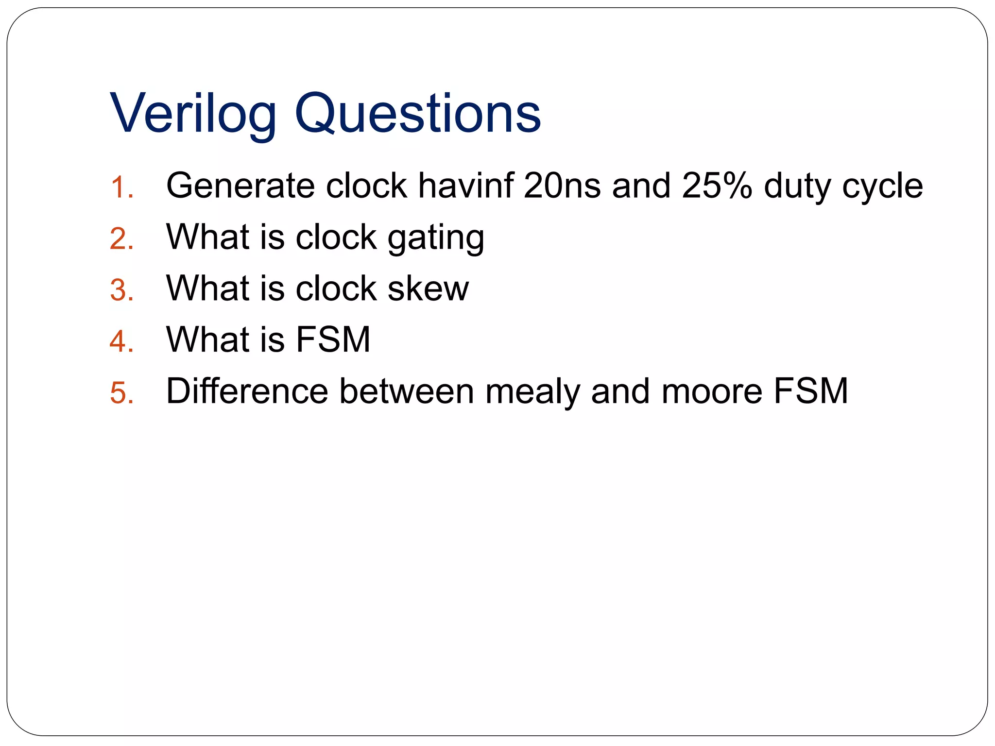 Vlsi Domain Interview Questionspptx Programming Languages Computing