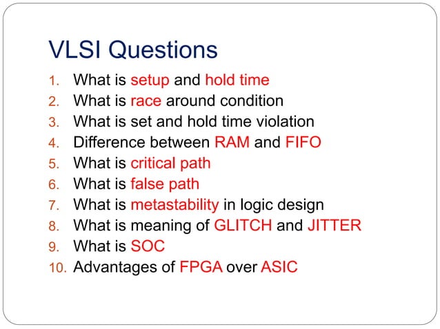 Vlsi Domain Interview Questionspptx Programming Languages Computing