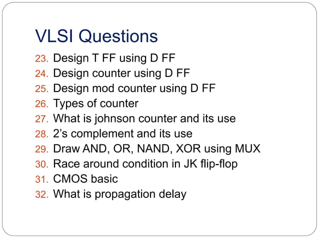 VLSI Domain interview questions.pptx | Programming Languages | Computing