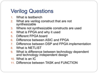 VLSI Domain interview questions.pptx | Programming Languages | Computing