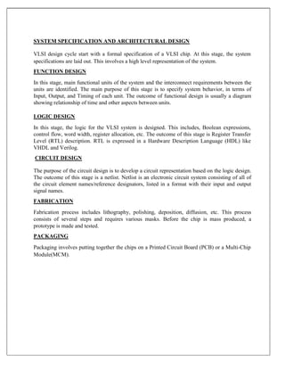 Vlsi Summer training report pdf | PDF