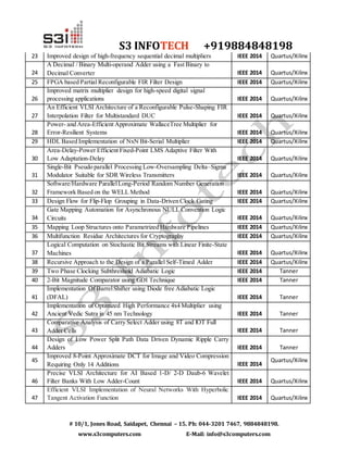 Vlsi ieee 2014 be, b.tech_completed list(m) | PDF