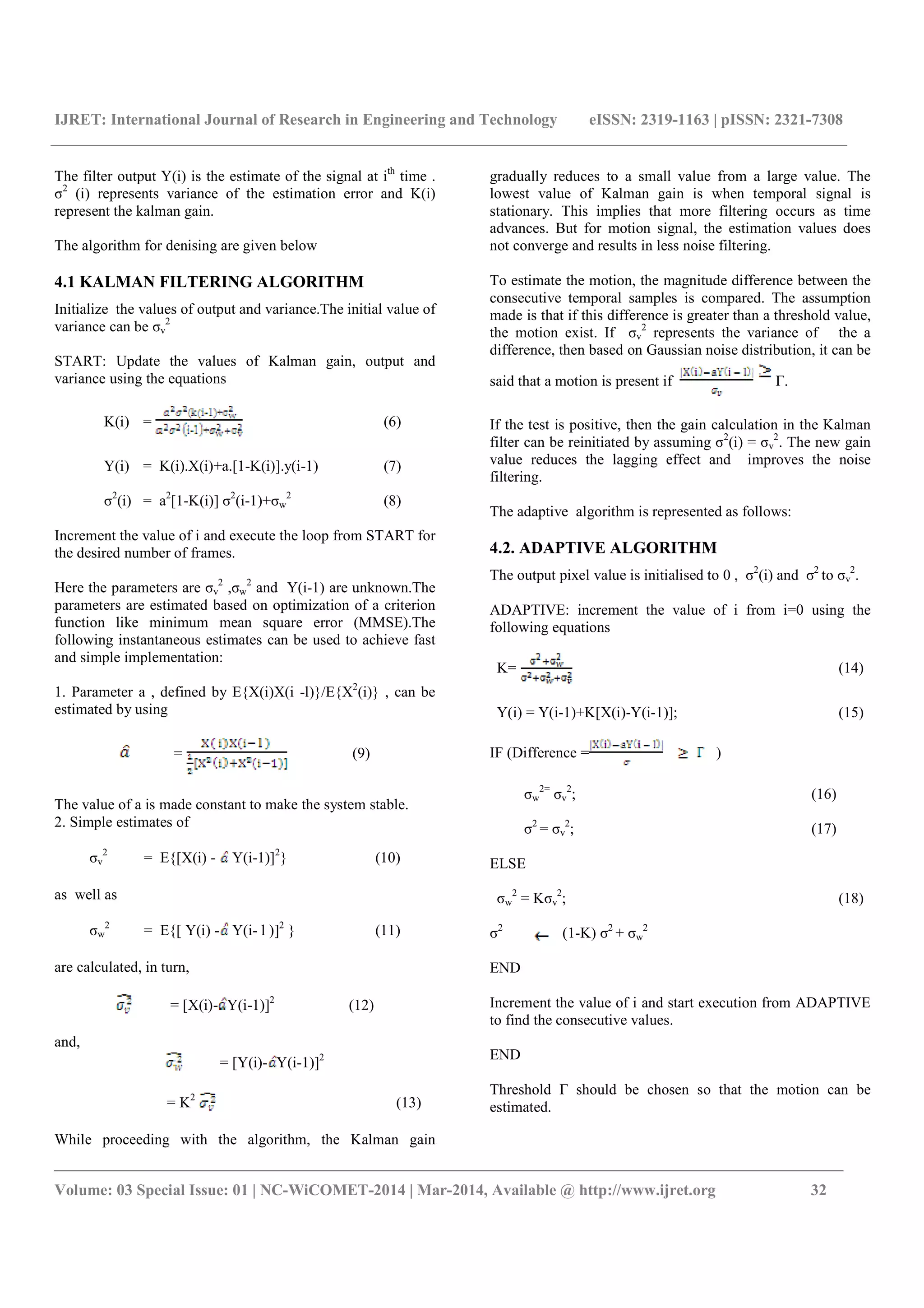 Vlsi Implementation Of Adaptive Kalman Filter For Pdf Video Software Computer Software And