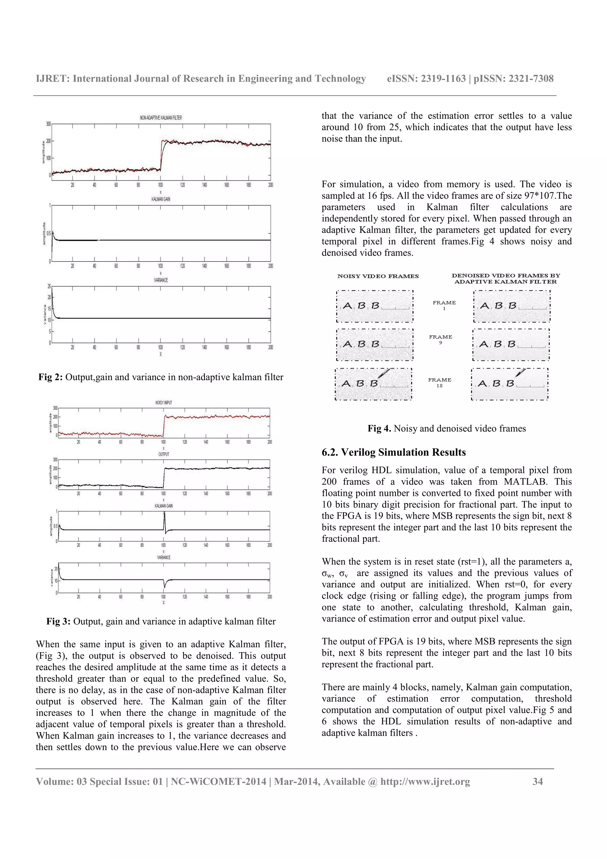 Vlsi implementation of adaptive kalman filter for | PDF