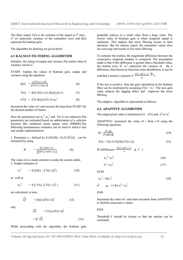 Vlsi Implementation Of Adaptive Kalman Filter For Pdf Video