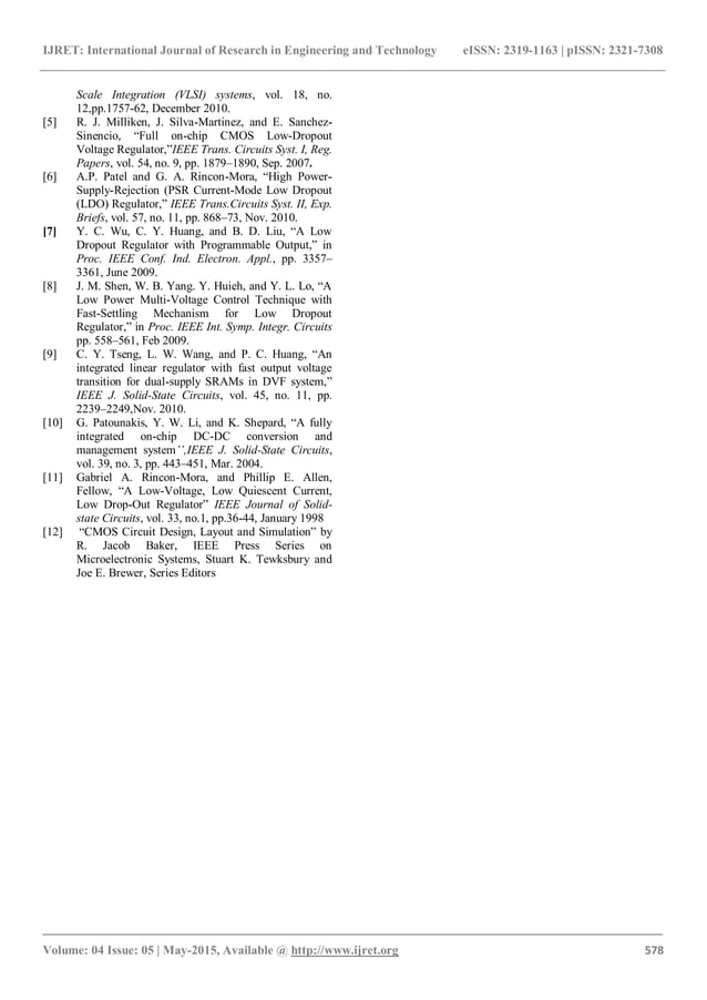 Vlsi implementation of a programmable low drop out voltage regulator | PDF
