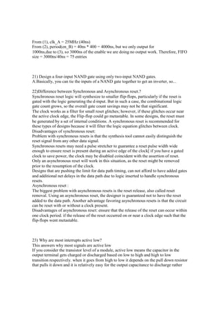 Vlsi interview questions1 | PDF