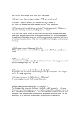 Vlsi interview questions1 | PDF