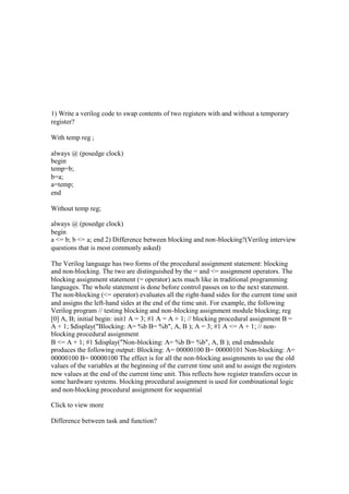 Vlsi interview questions1 | PDF