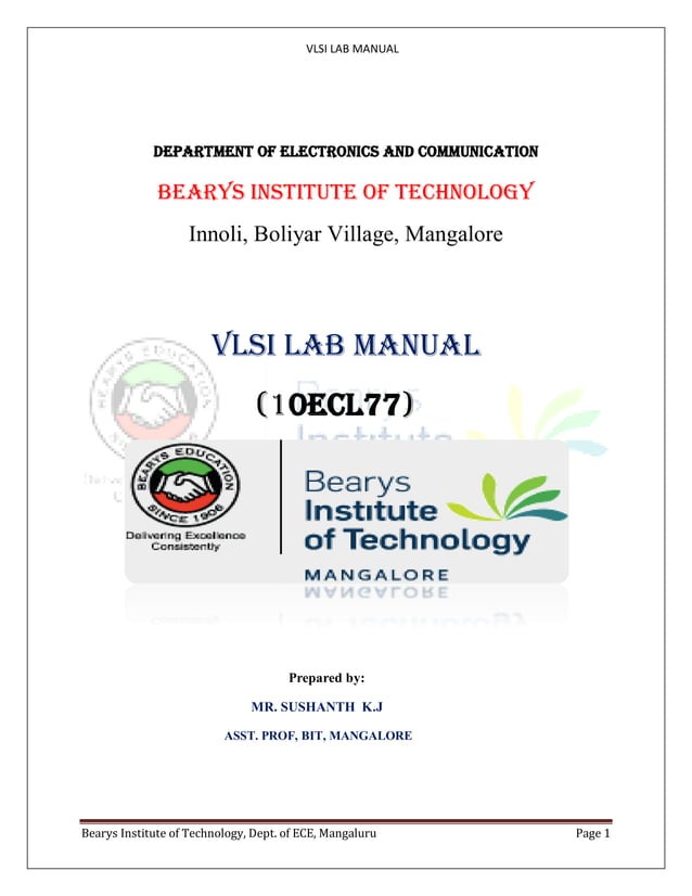 VTU ECE 7th sem VLSI lab manual | PDF