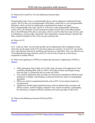 Vlsi lab viva question with answers | PDF